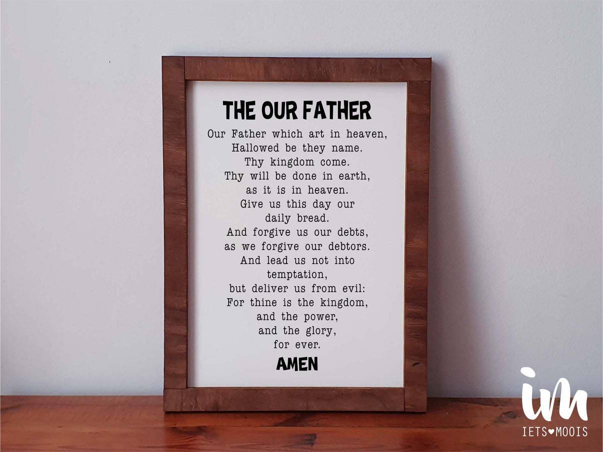 S006 - THE OUR FATHER – Iets Moois - Hout & Sticker Dekor